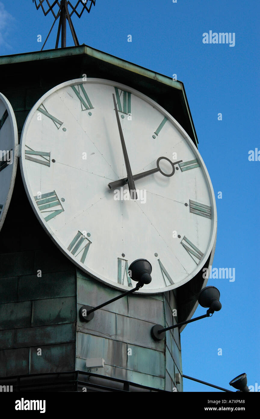 Clock at the harbour of Oslo, Norge (Norway Stock Photo - Alamy