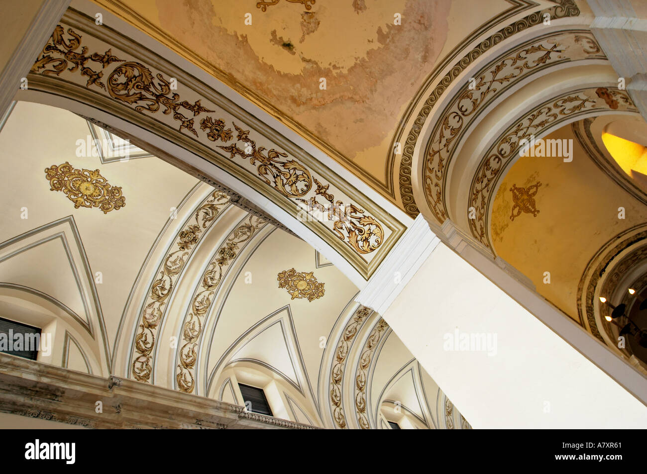 PUERTO RICO San Juan Catedral de San Juan details of painting on arches ...