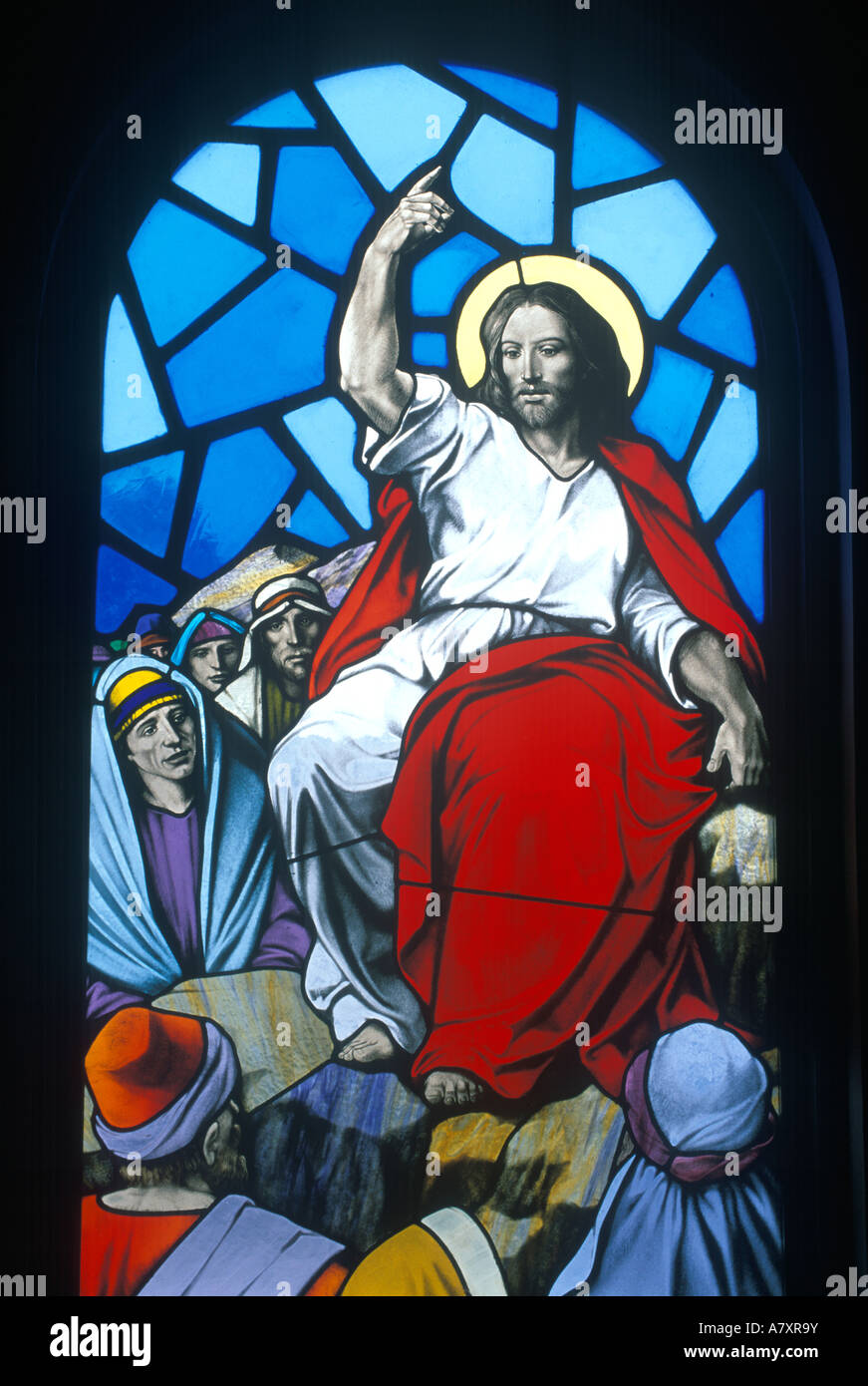 Asia, Japan, Nagasaki, Hirado, Tabira Catholic Church, Stained Glass ...