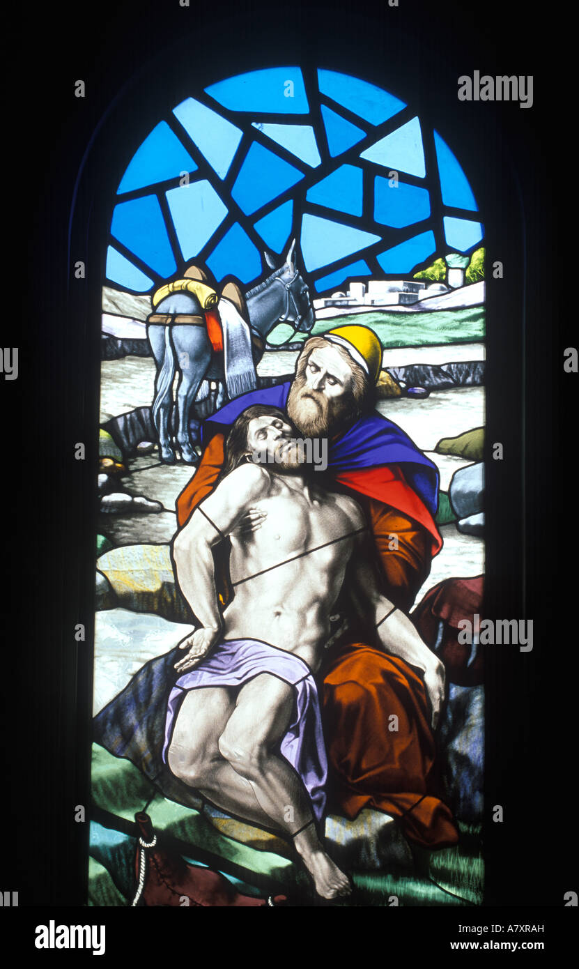 Asia, Japan, Nagasaki, Hirado, Tabira Catholic Church, Stained Glass ...