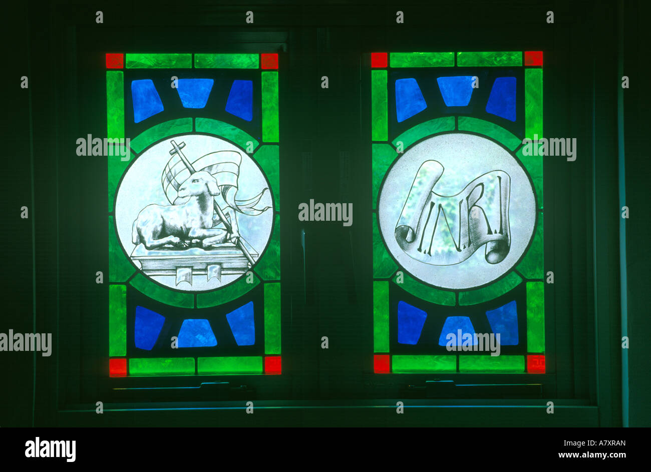 Asia, Japan, Nagasaki, Hirado, Tabira Catholic Church, Stained Glass ...