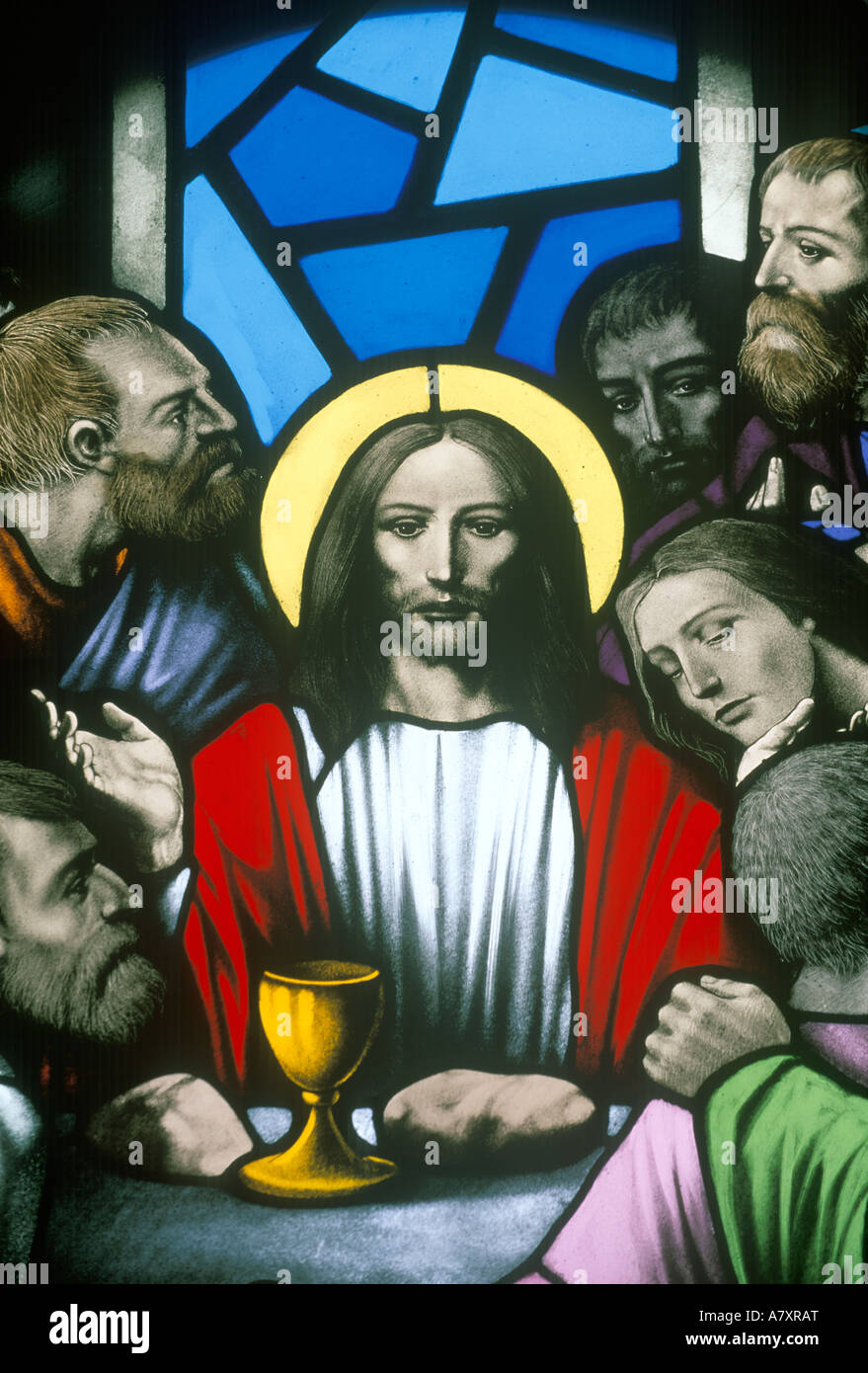 Asia, Japan, Nagasaki, Hirado, Tabira Catholic Church, Stained Glass ...