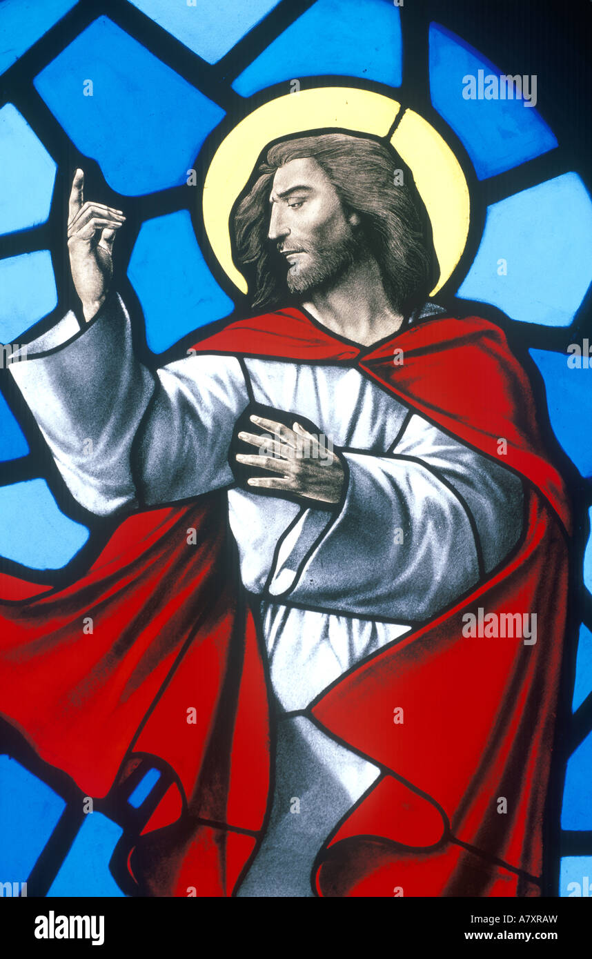 Asia, Japan, Nagasaki, Hirado, Tabira Catholic Church, Stained Glass ...