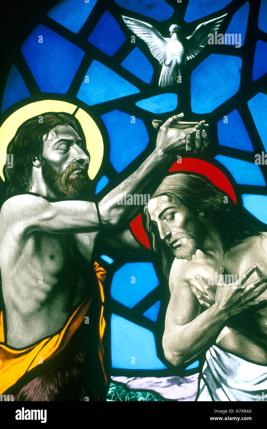 Asia, Japan, Nagasaki, Hirado, Tabira Catholic Church, Stained Glass ...