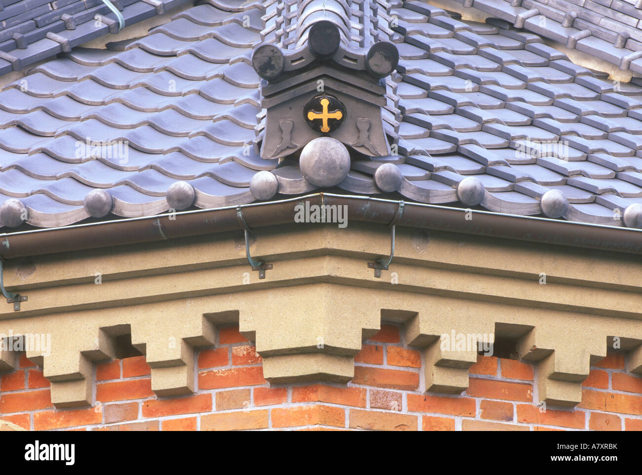 Asia, Japan, Nagasaki, Hirado, Tabira Catholic Church Roof Detail Stock ...