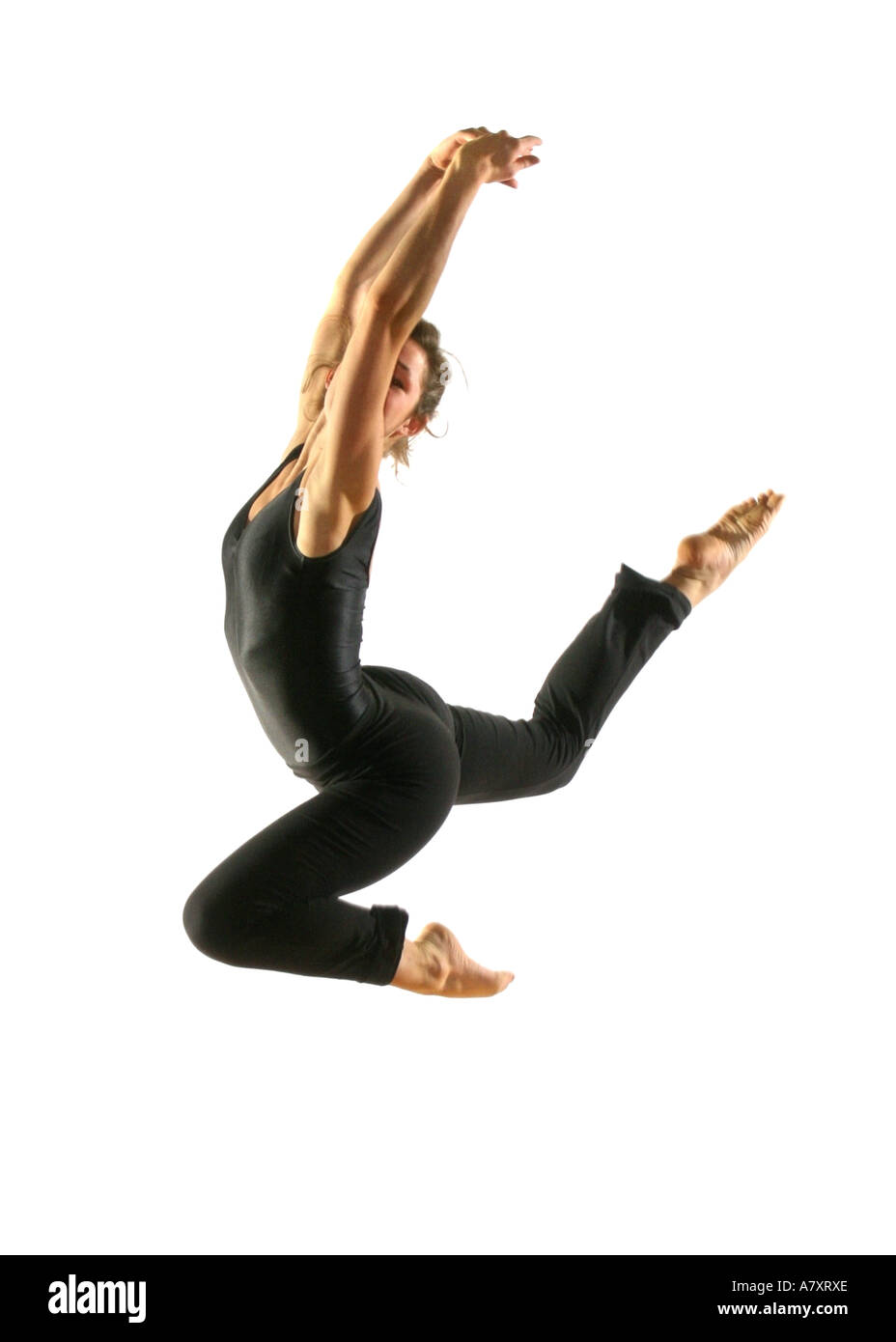 female gymnast dancer jumping Stock Photo - Alamy