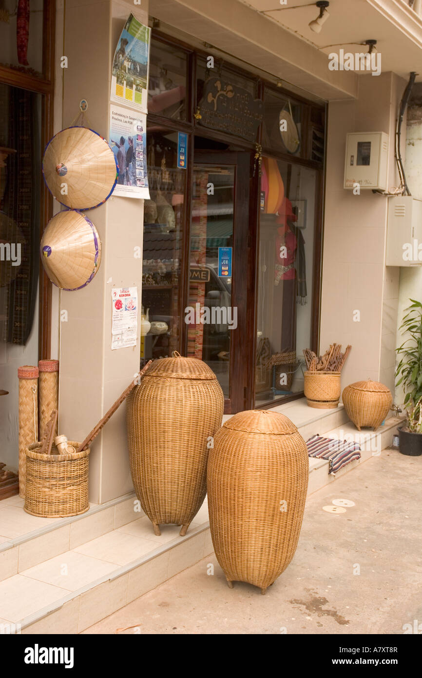 Laos, Vientiane, Baskets in front of a Gift Shop Stock Photo - Alamy