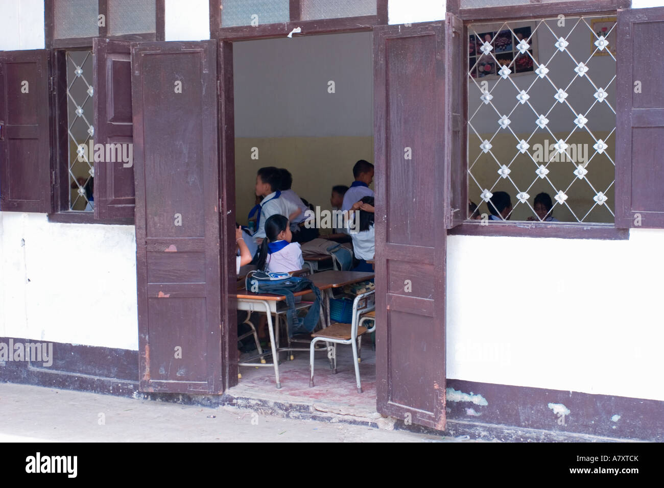 Laos, Vientiane, students in class Stock Photo - Alamy