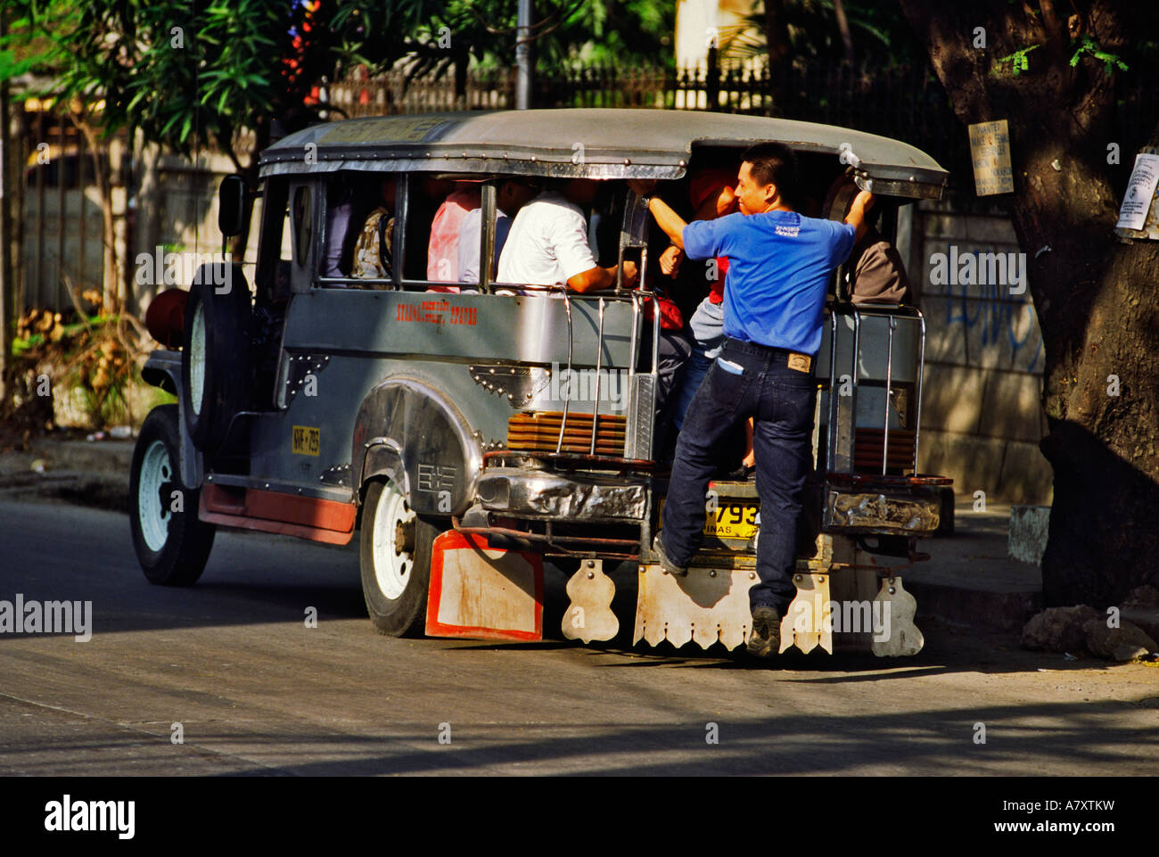 Asia, Philippines. Colorful jeepneys provide public transportation ...