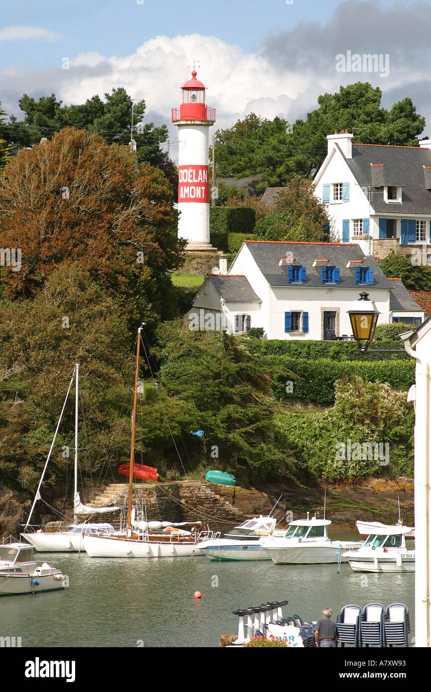 French fishing village/lighthouse Stock Photo - Alamy