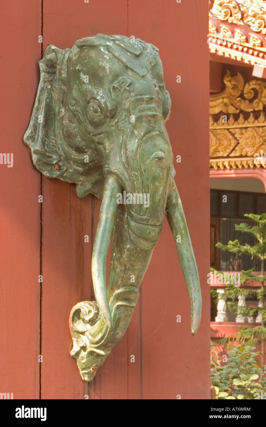 Thailand, Loei, Dan sai, Elephant head on gate Stock Photo - Alamy