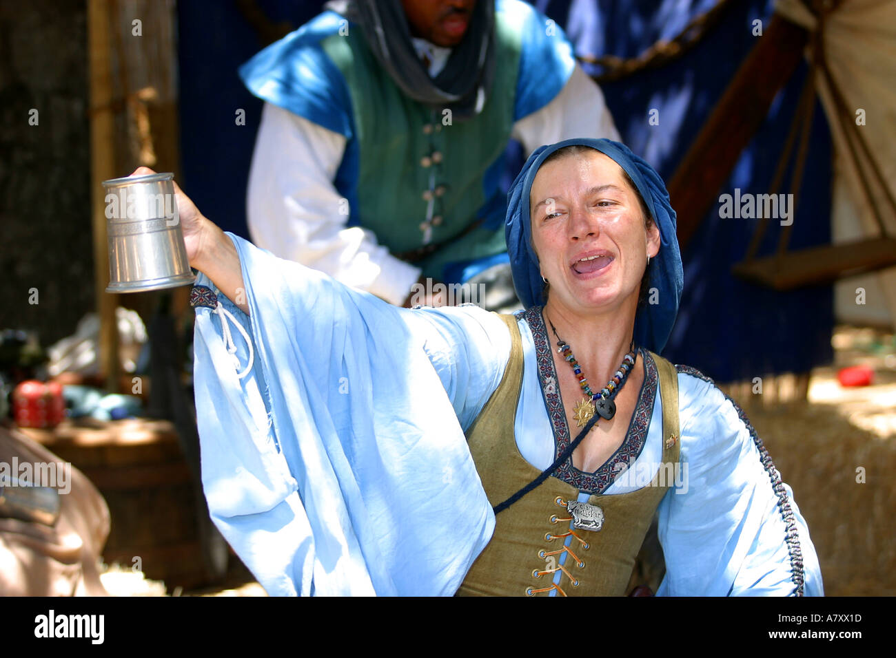 Renaissance players in medieval actress hi-res stock photography and ...