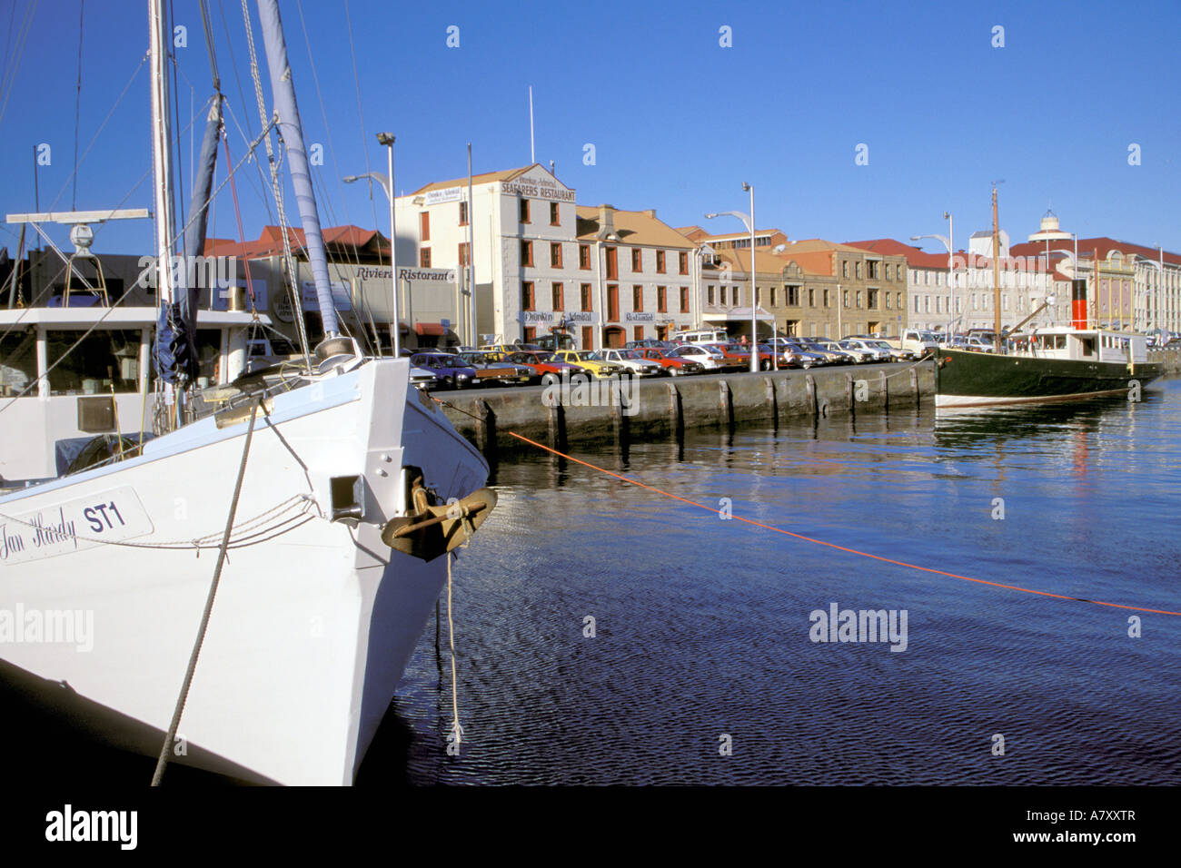 Australia, Tasmania, Hobart, Port of Hobart, Victoria Dock Stock Photo ...
