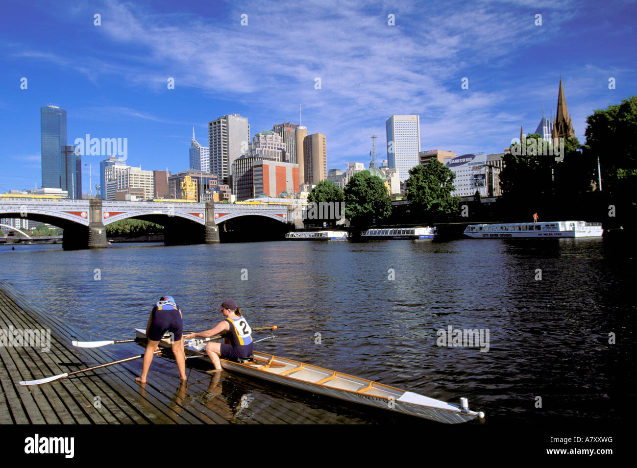 Australia, Victoria, Melbourne, Morning Rowers Stock Photo - Alamy