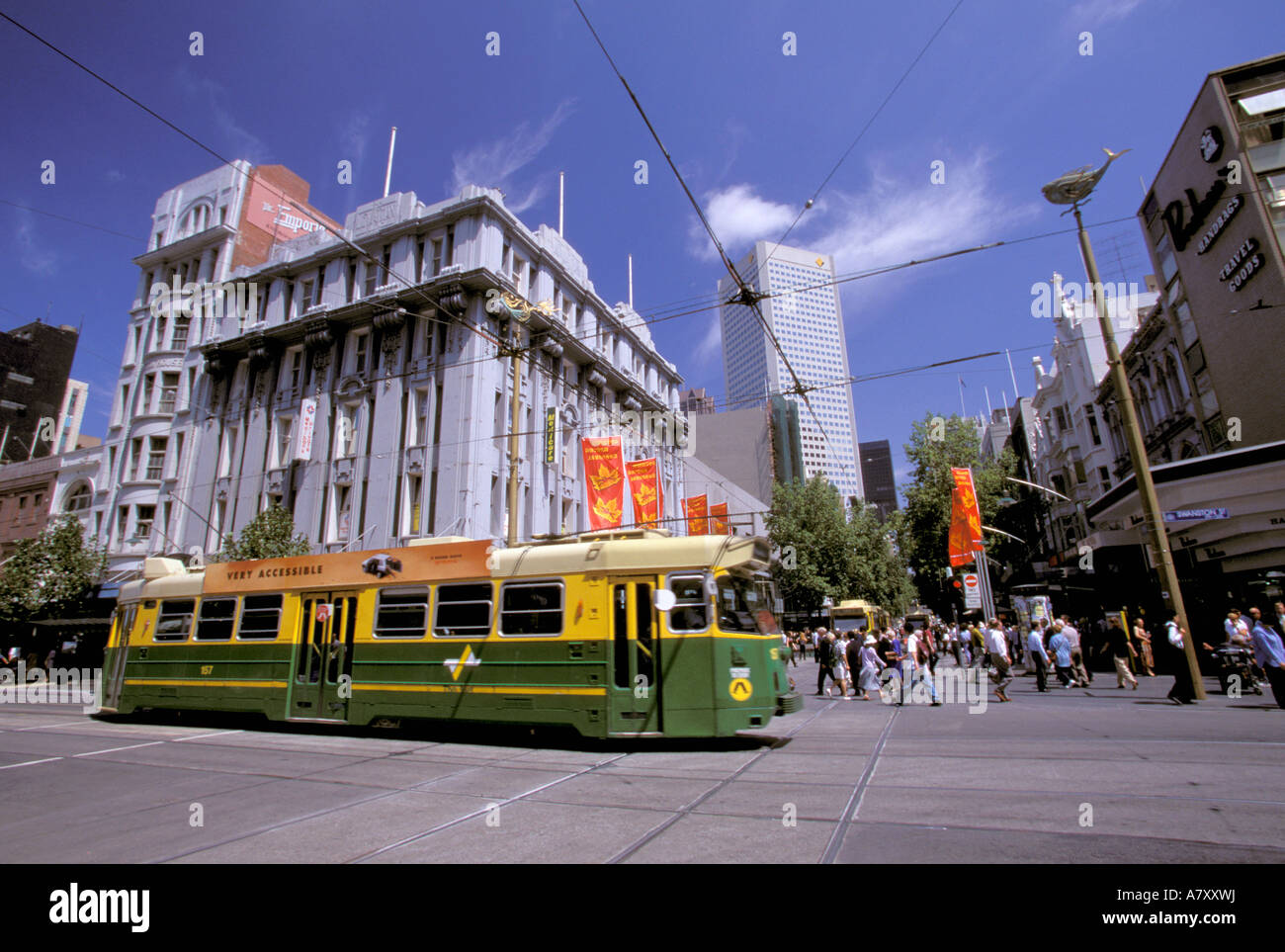 Swanston street trams hi-res stock photography and images - Alamy