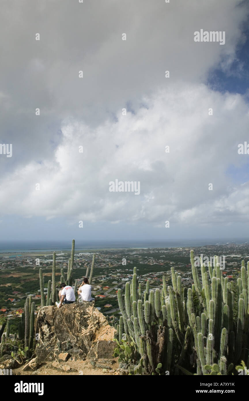 ABC Islands, ARUBA, Santa Cruz: View from Hooiberg Hill NR Stock Photo ...