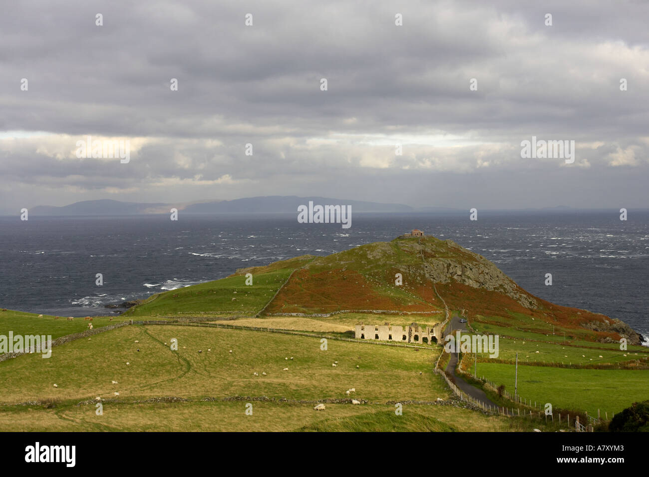 Torr Head looking out to sea the Atlantic Ocean and the Scottish ...
