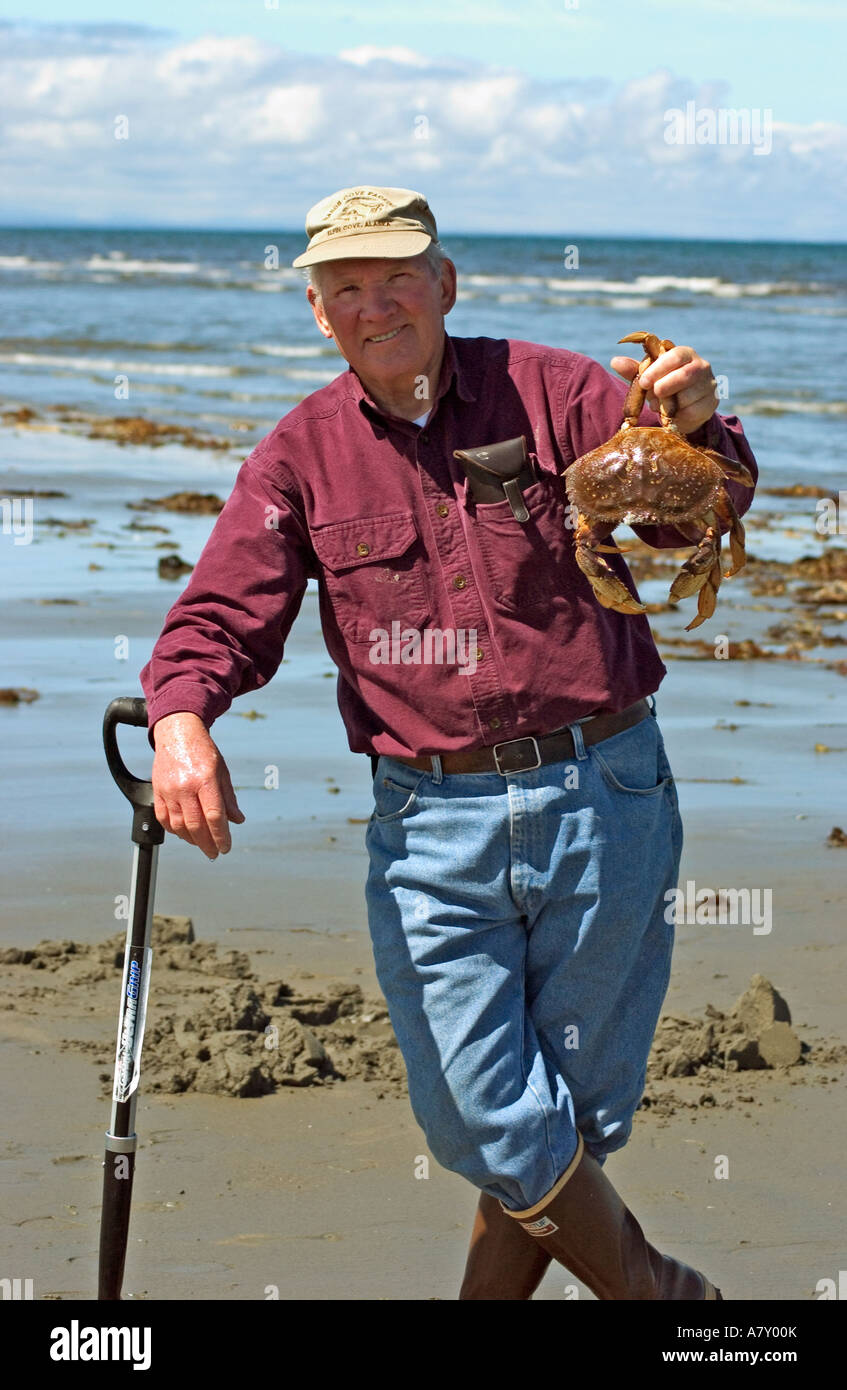 North America, Canada, Queen Charlotte Islands, Man crabbing and ...