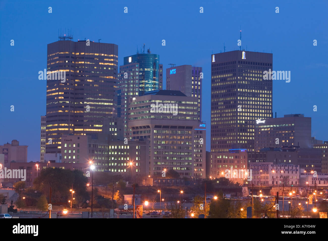Winnipeg skyline at night hi-res stock photography and images - Alamy