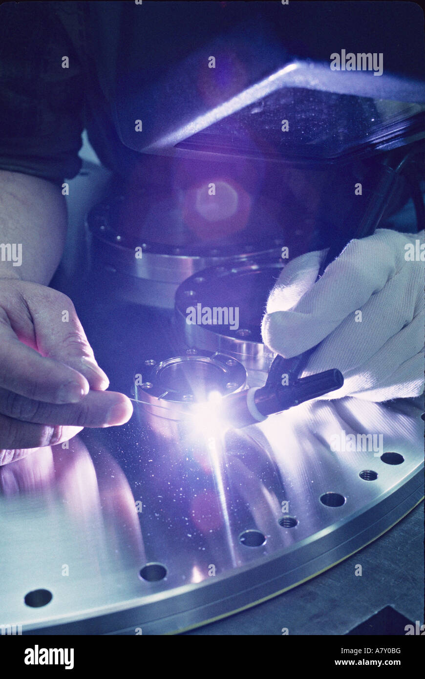 Welder, welding stainless steel Stock Photo - Alamy