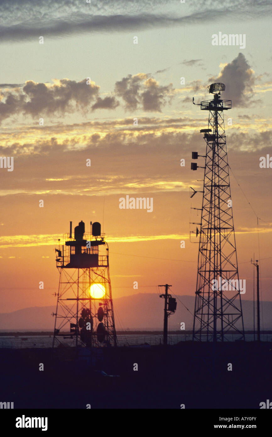 Telecommunications antenna at sunset Stock Photo - Alamy
