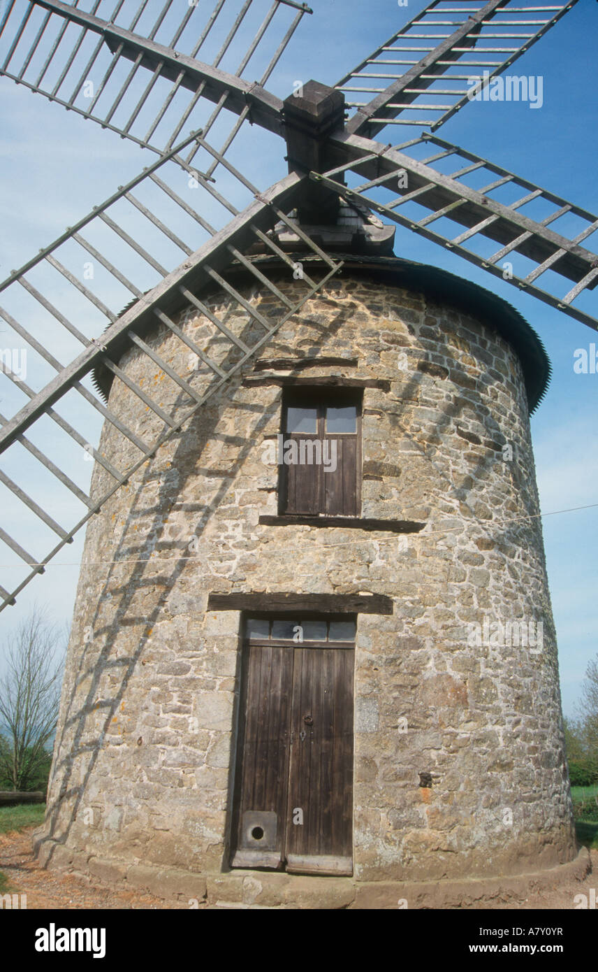France, Brittany - Windmill Stock Photo - Alamy