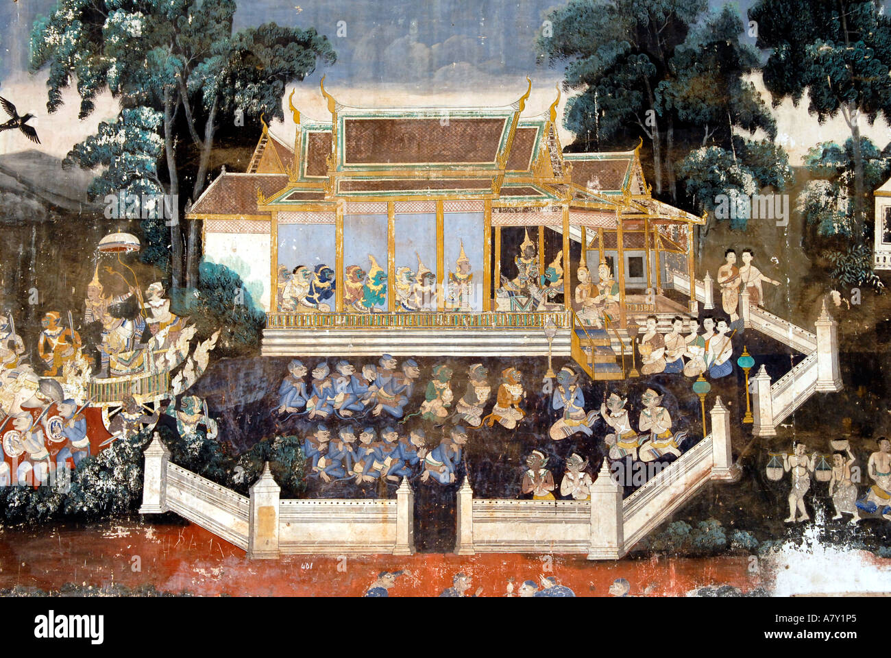 Ramayana Fresco Royal Palace Phnom Penh Cambodia Stock Photo - Alamy