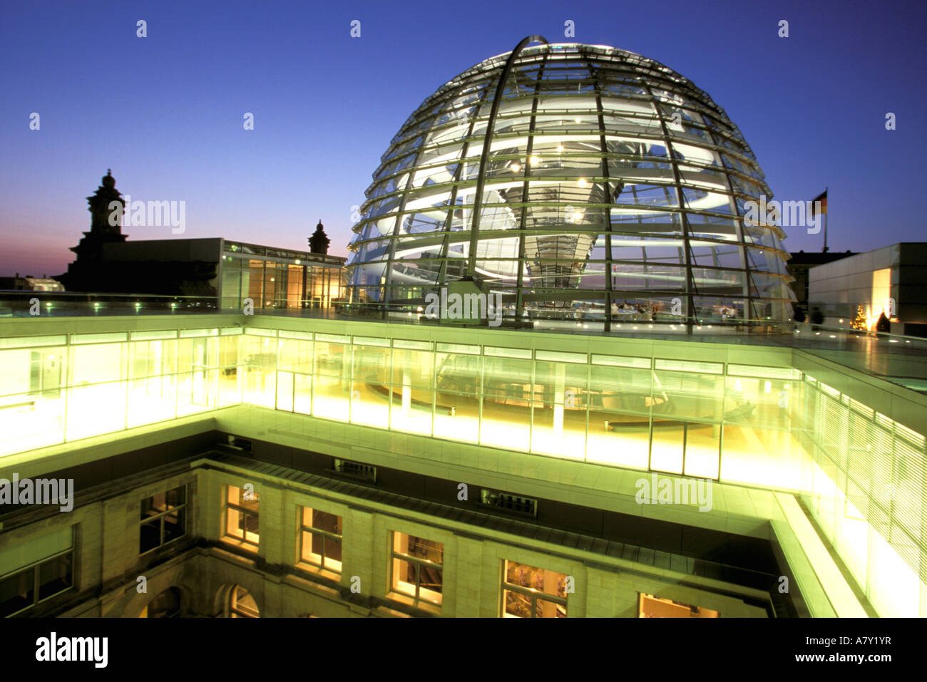 Europe, Germany, Berlin. Reichstag, exterior dome view from roof Stock ...
