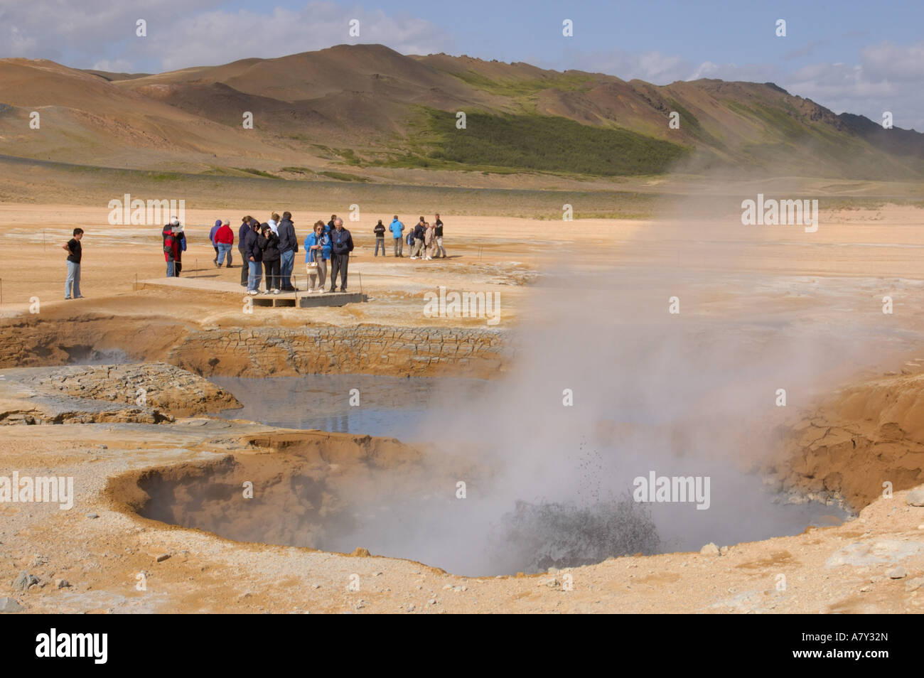 Iceland, Namafjall, Hverarond geothermal mud pits Stock Photo - Alamy
