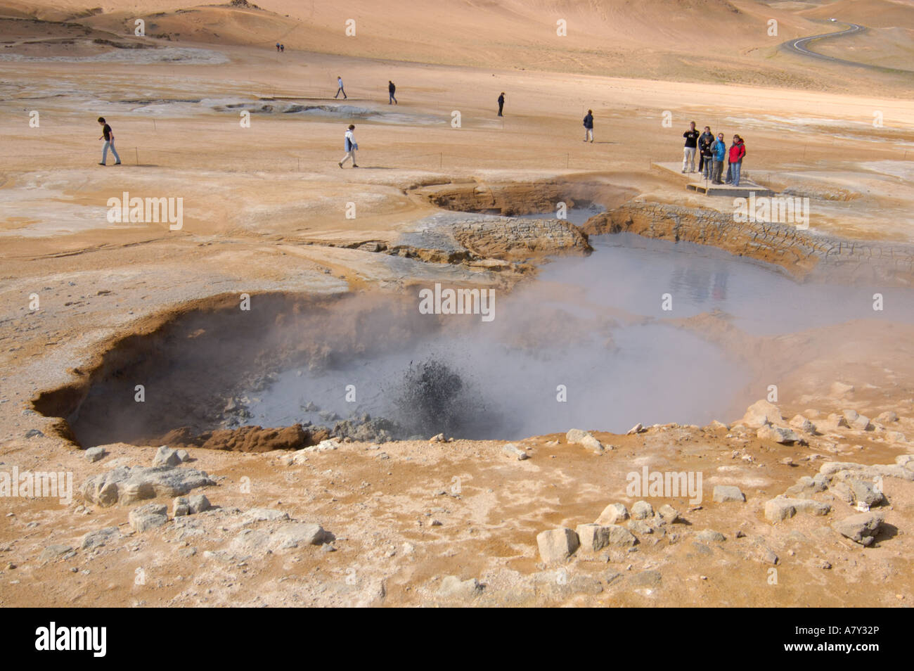 Iceland, Namafjall, Hverarond geothermal mud pits Stock Photo - Alamy