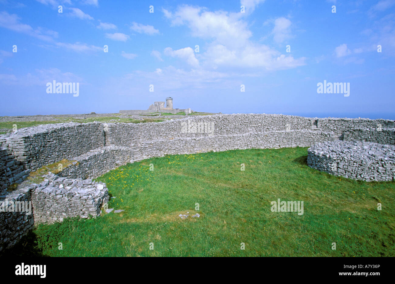 Europe, Ireland, Aran Island, Inishmore. Dun Aengus Fort Stock Photo ...