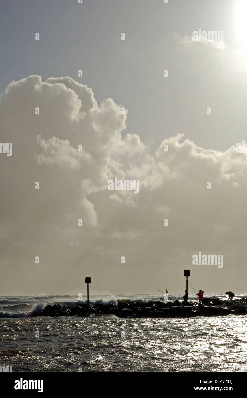 Storm waves and breakwaters Stock Photo - Alamy