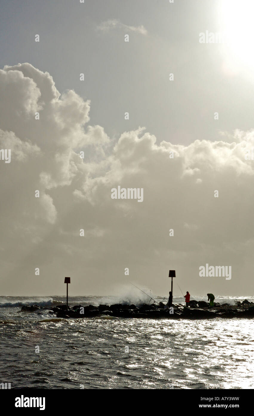 Storm waves and breakwaters Stock Photo - Alamy