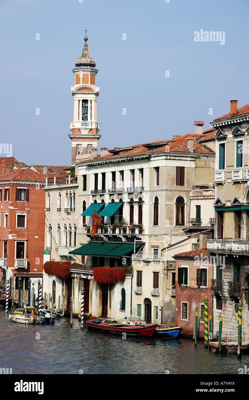 Italy, Venice, boats moored on Grand Canal Stock Photo - Alamy
