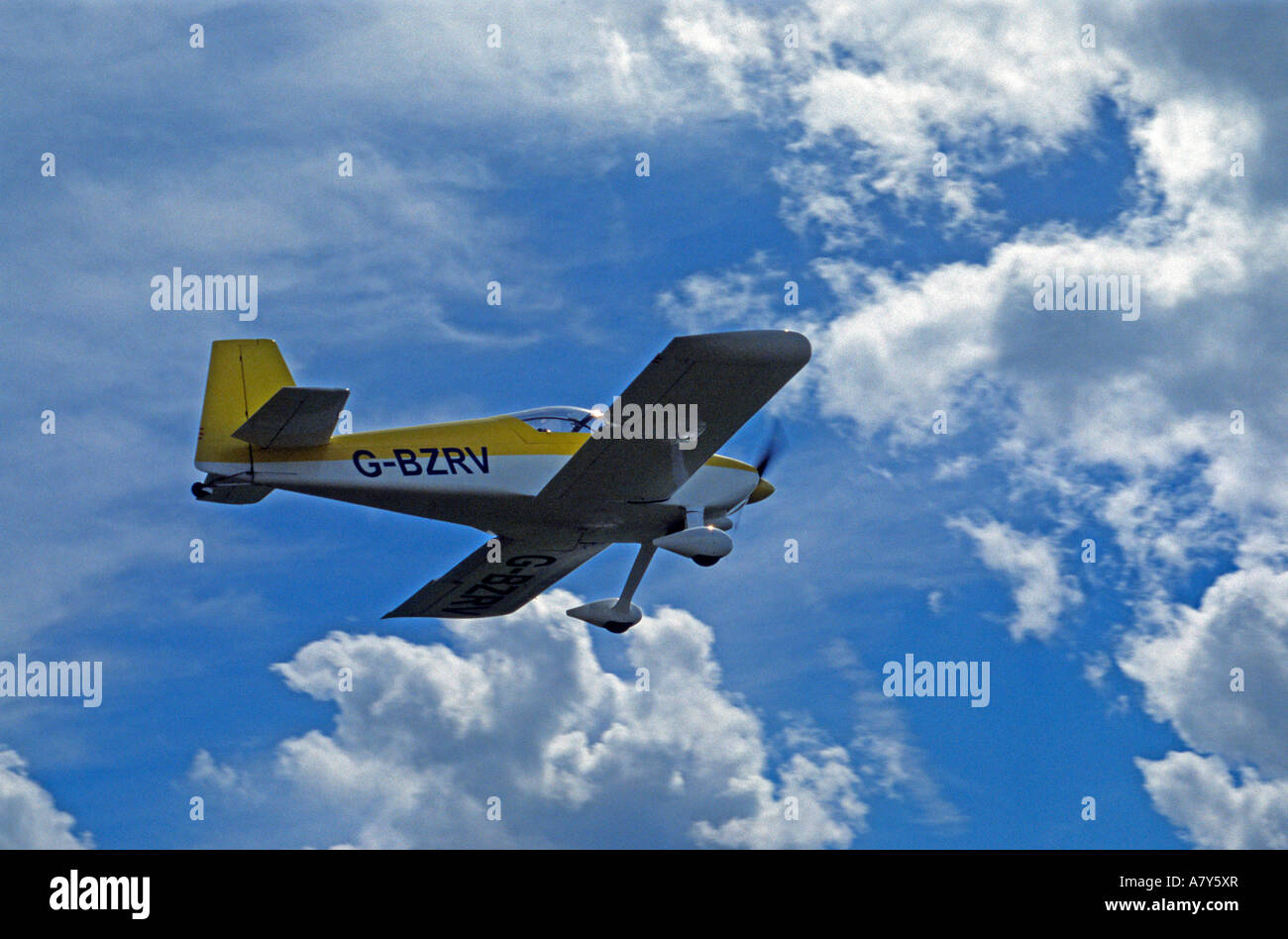Single seater high wing light aircraft in flight Stock Photo - Alamy