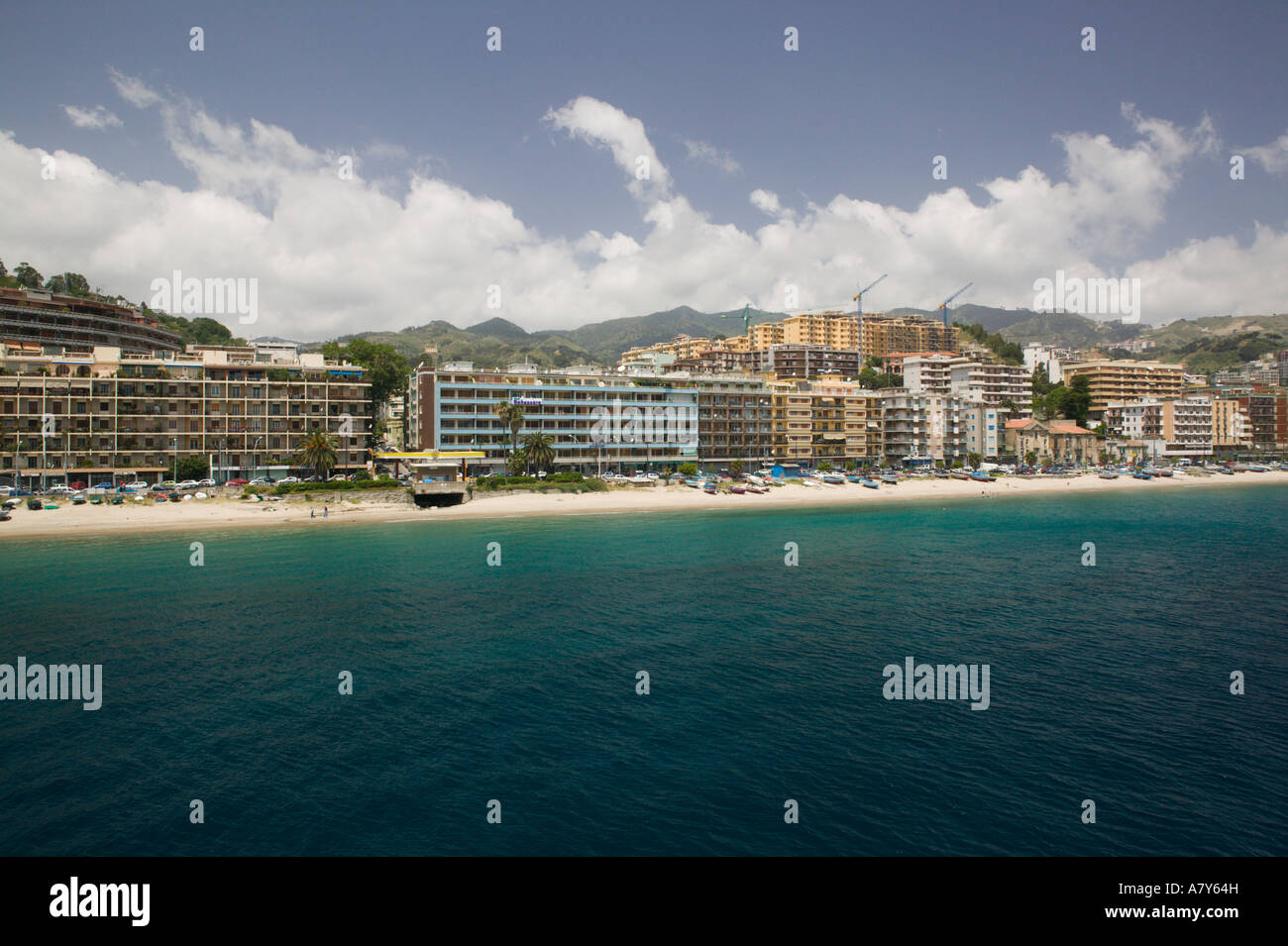 ITALY, Sicily, MESSINA: Highrises along MESSINA waterfront Stock Photo ...