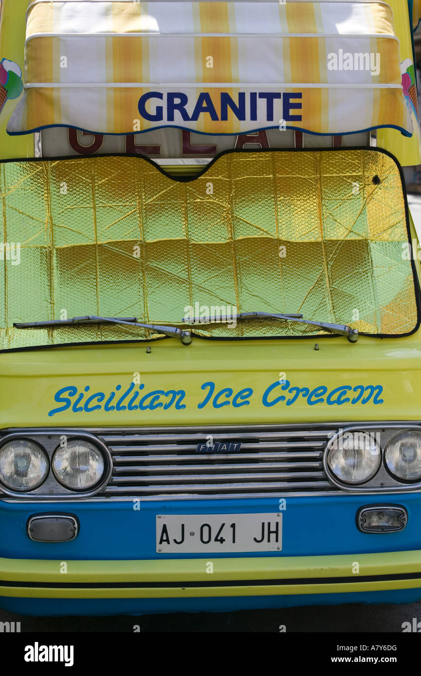 ITALY, Sicily, TAORMINA: Gelato, Granite Ice Cream Van Stock Photo - Alamy
