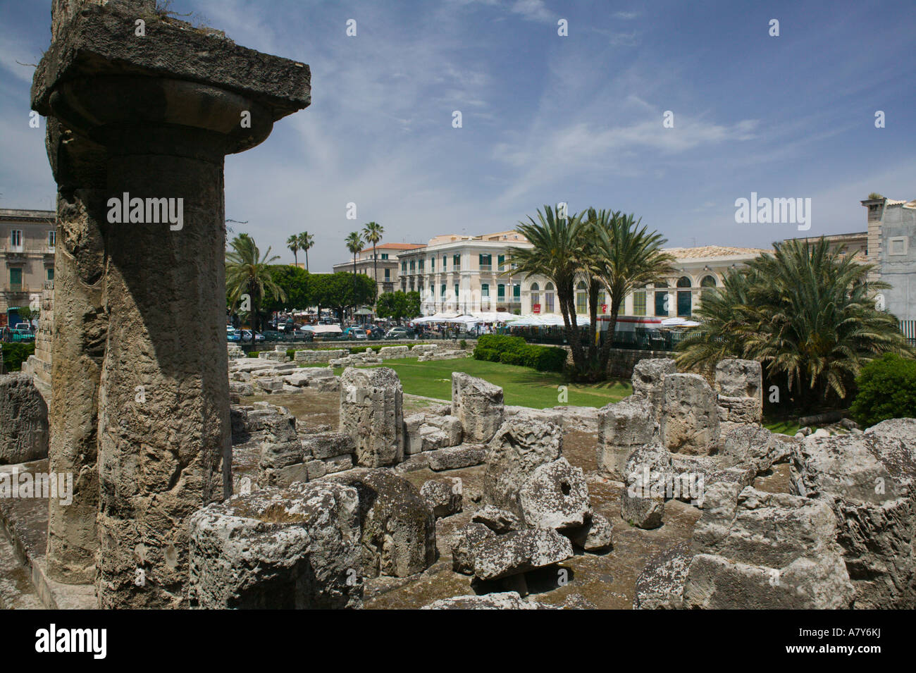 ITALY, Sicily, SIRACUSA . Ortygia Island, Temple of Apollo , Oldest ...