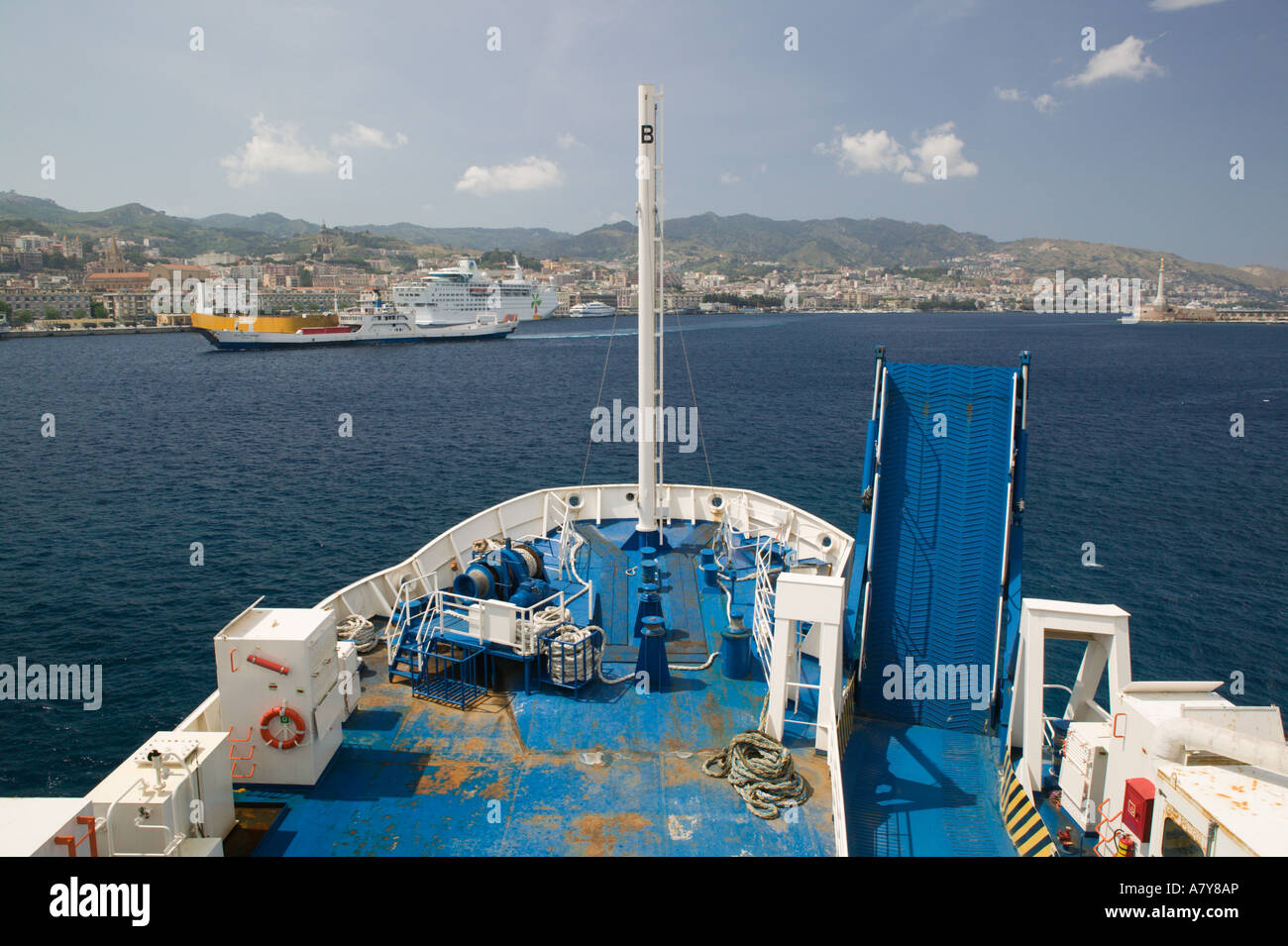 Italy, Sicily, Messina, ferry in Strait of Messina Stock Photo - Alamy
