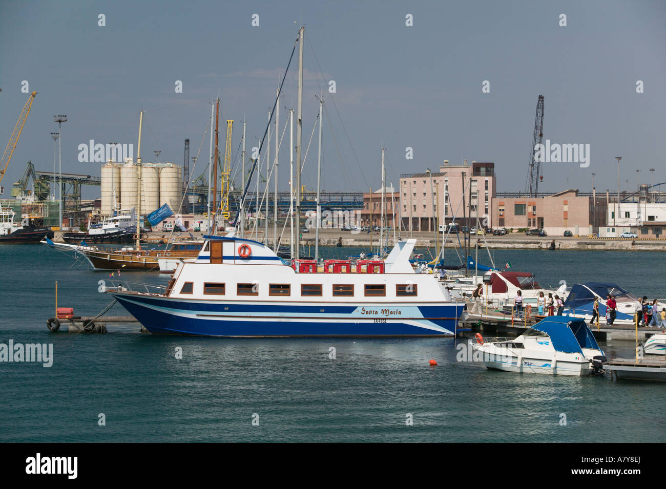 Italy, Puglia, Taranto, Harbor View from the Citta Vechia (Old Town ...