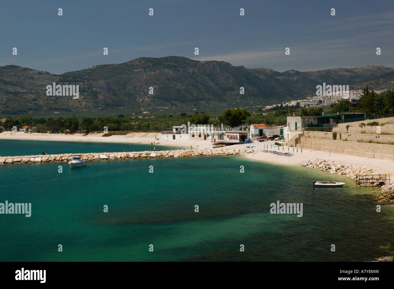 Italy, Puglia, Promontorio del Gargano, Mattinata, Beach Stock Photo ...