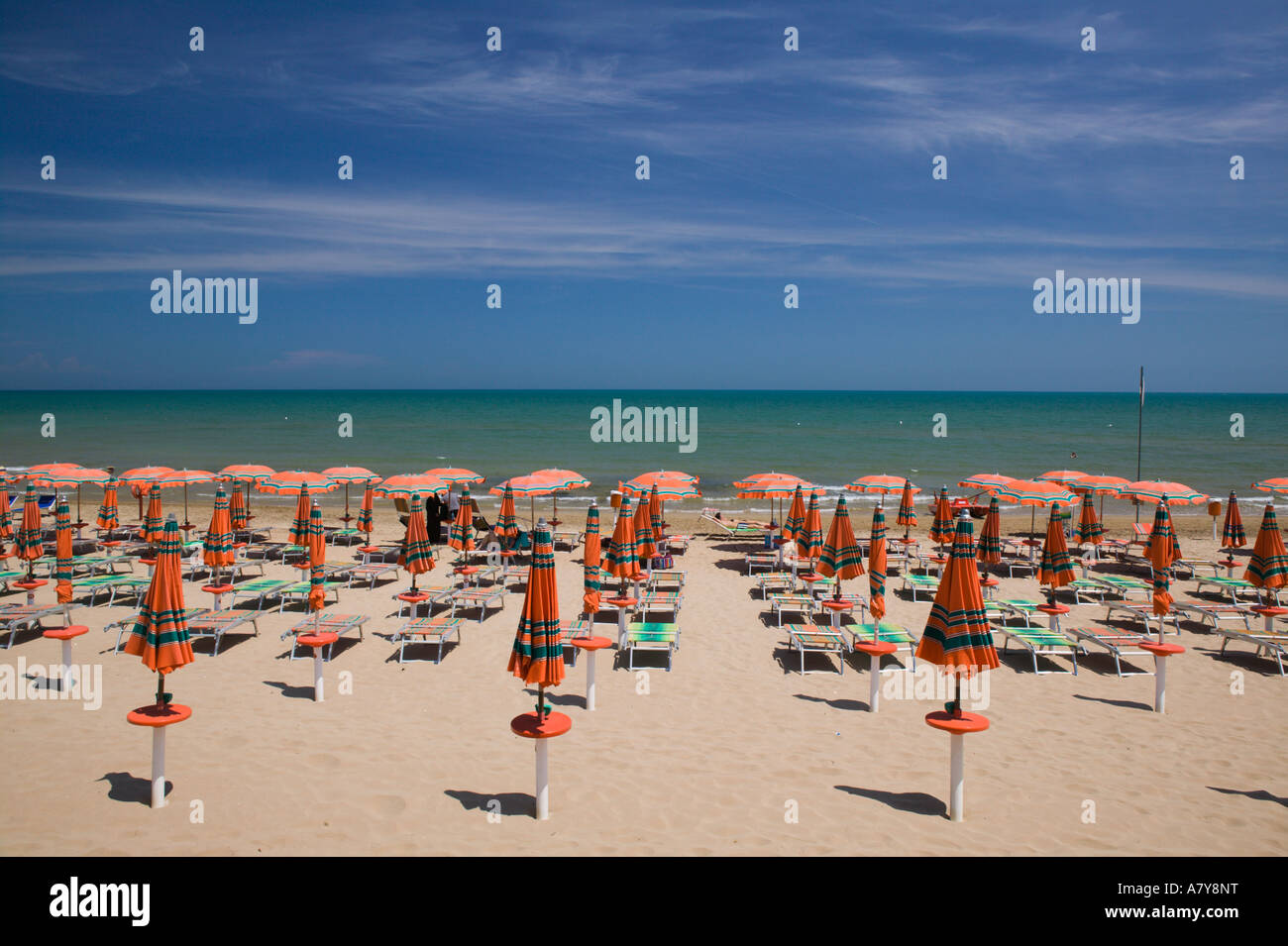 Italy, Puglia, Promontorio del Gargano, Vieste, Spiaggia del Castello ...