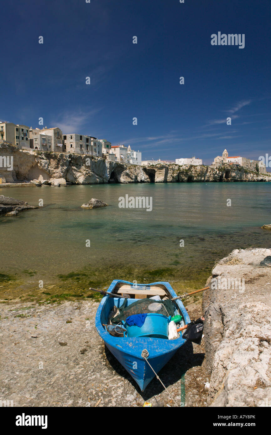 Italy, Puglia, Promontorio del Gargano, Vieste, Town View & Punta San ...