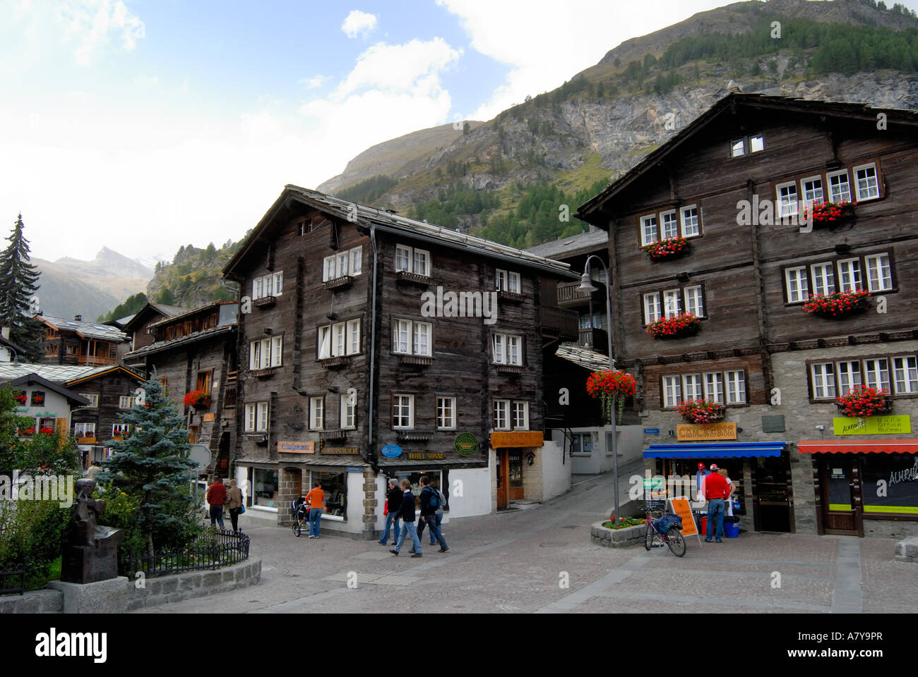 Switzerland, Zermatt, shopping along main streets Stock Photo - Alamy