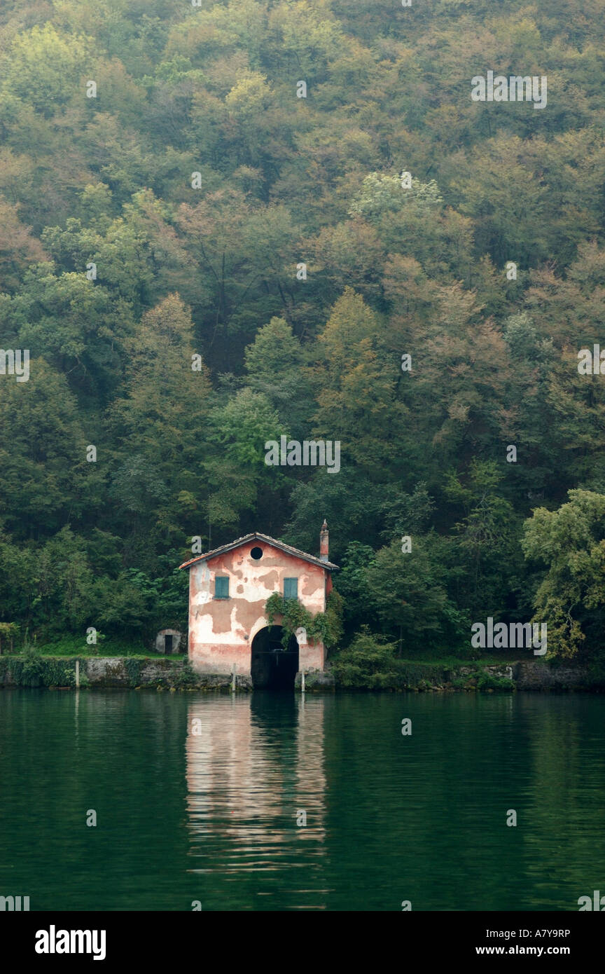 Switzerland, Lugano, Lake Lugano, lakeside boathouse Stock Photo - Alamy
