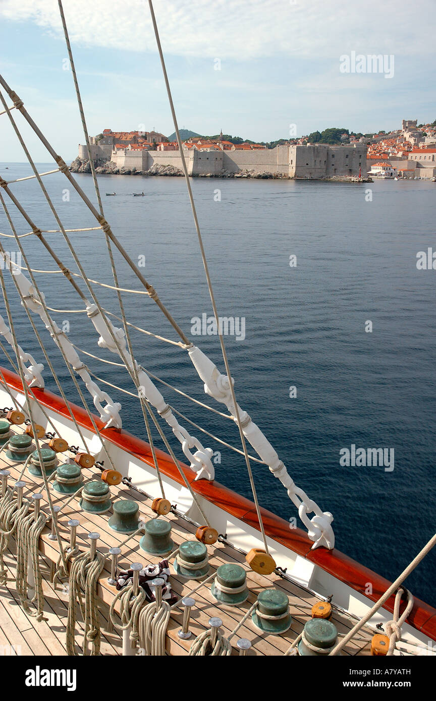 Croatia, Dubrovnik, Royal Clipper rigging Stock Photo - Alamy