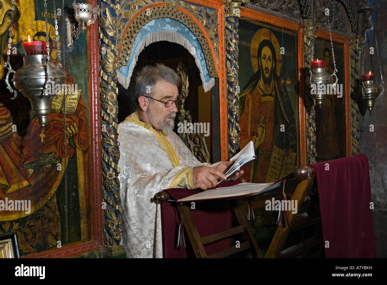 Serbian Orthodox priest in Velika Hoca Here, Father Milenko performs ...