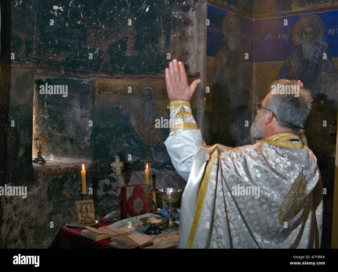 Serbian Orthodox priest in Velika Hoca Here, Father Milenko performs ...