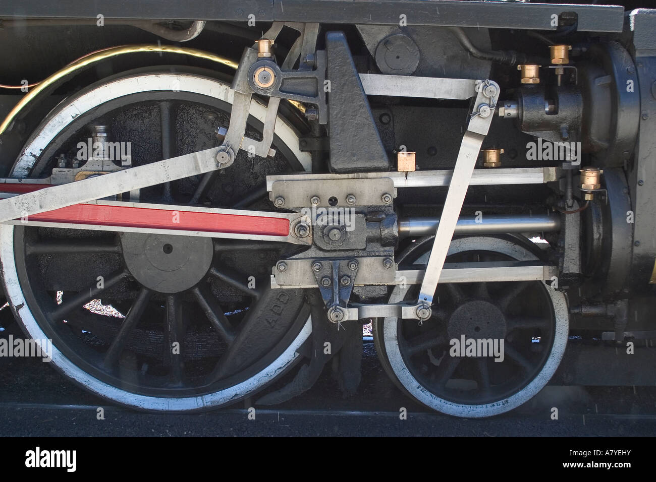 Close up of steam train wheels Stock Photo - Alamy