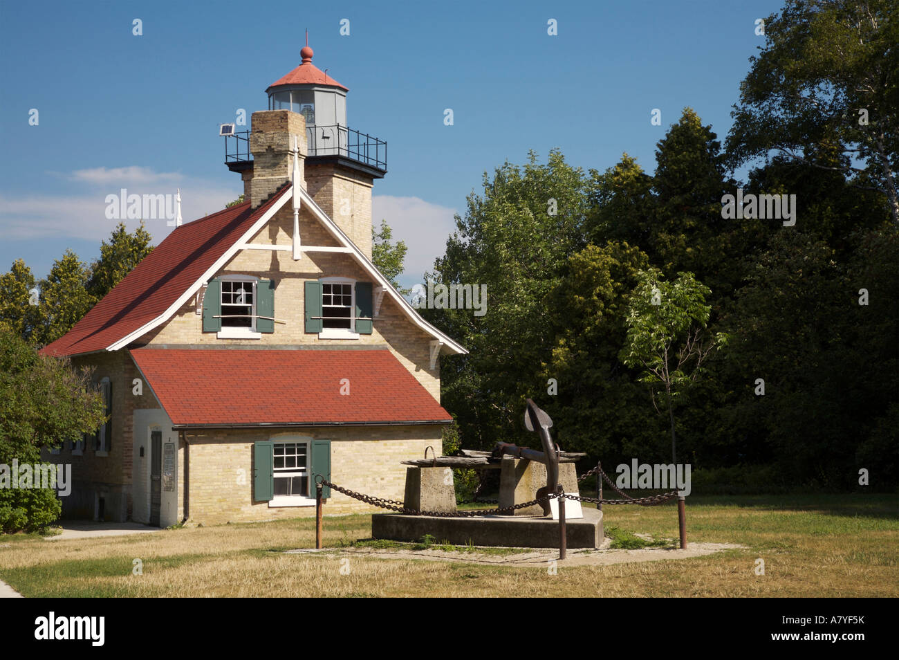 Eagle Bluff Lighthouse Peninsula State Park Fish Creek Wisconsin Stock ...